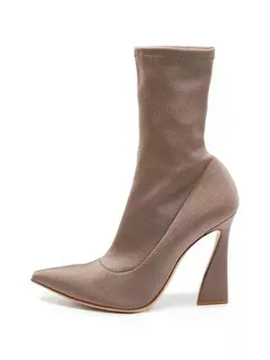 GIANVITO ROSSI Pointed-toe Sculptural-heel Ankle Boots - Neutrals