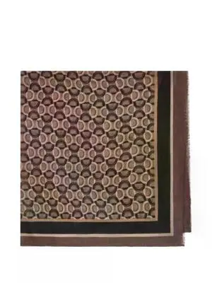 Malìparmi Geometric-print Fringed Scarf - Grey