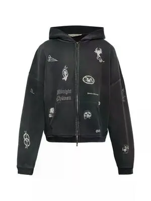 DUKE + DEXTER Graphic-print Zip-up Hoodie