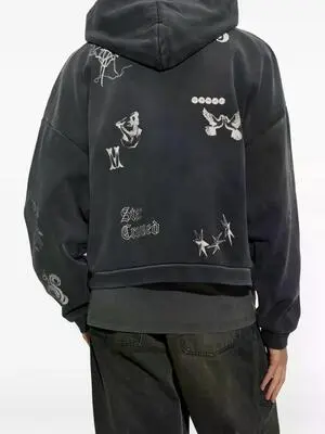 DUKE + DEXTER Graphic-print Zip-up Hoodie