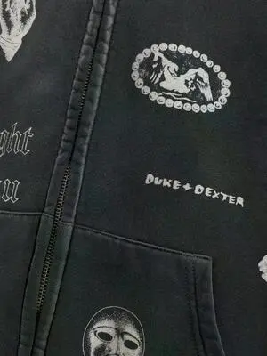 DUKE + DEXTER Graphic-print Zip-up Hoodie