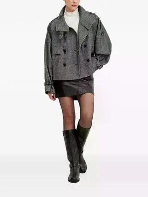 GESTUZ Herringbone-pattern Double-breasted Coat