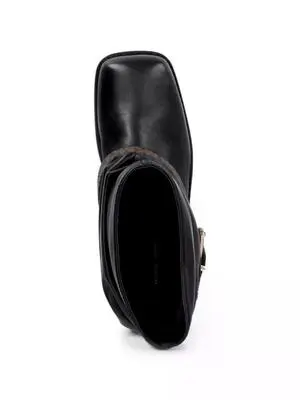 Michael Kors Colby Leather And Signature Logo Ankle Boots
