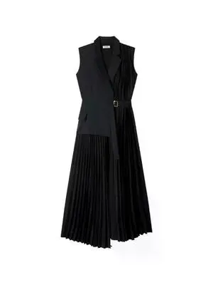 Sandro Pleated Wrap Dress - Black