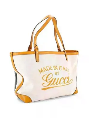 Gucci Craft Canvas With Leather Medium Tote Bag - Brown