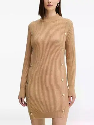 MORGAN Rmcool Ribbed Button Mini Dress