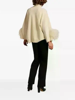 Alberta Ferretti Feather-trim Roll-neck Sweater