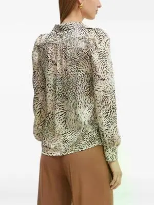 MORGAN Animal-print V-neck Blouse