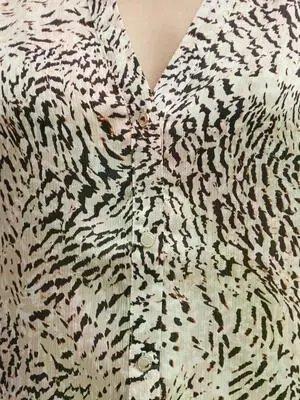 MORGAN Animal-print V-neck Blouse