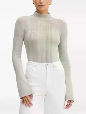 SILVIAN HEACH Ribbed Mock-neck Long-sleeve Top