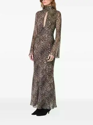 NICHOLAS Leopard-print Cut-out Dress