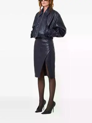 NICHOLAS Croc-effect Zip-up Jacket