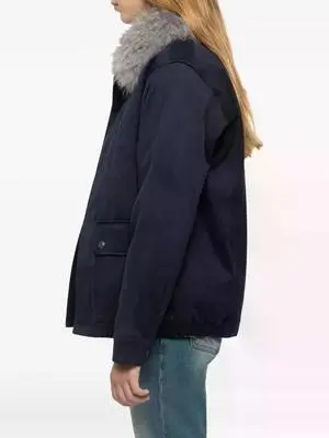 Zadig&Voltaire Faux-fur Collar Cotton Coat - Blue