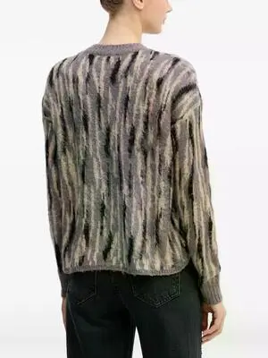 Sisley Abstract-pattern Brushed Sweater