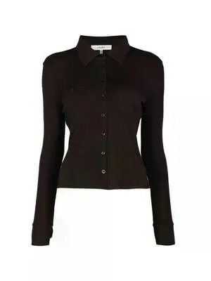 FRAME Ribbed Front-pockets Shirt - Brown