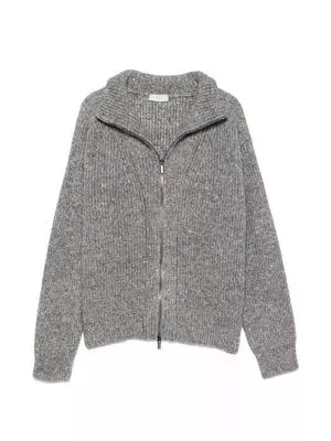 Peserico Sequin-embellished Ribbed Cardigan - Grey