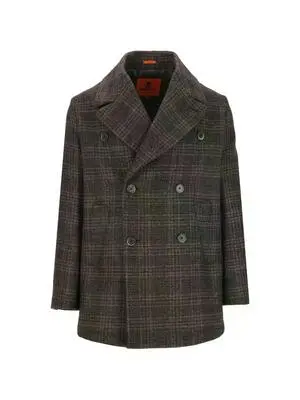 Barena Venezia Check-pattern Double-breasted Coat - Brown