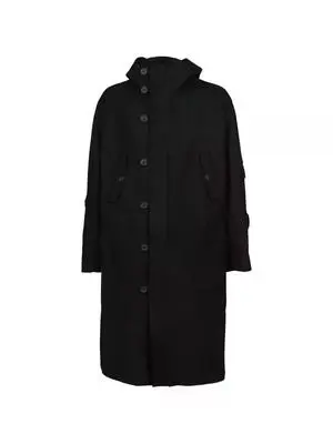 Yohji Yamamoto Hooded Military Coat - Black