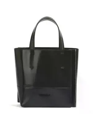 Marni Small Museo Edge Leather Tote Bag - Black