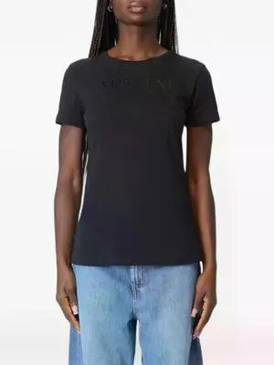 Armani Exchange Rhinestone-logo T-shirt - Black