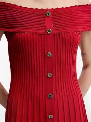 MORGAN Off-shoulder Button Dress