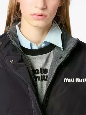 Miu Miu Pongé And Fleece Jacket