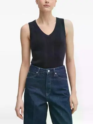 MOS MOSH Mmrelena Tani V-neck Ribbed Tank Top - Blue