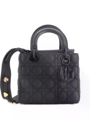 Dior Ultra Matte My Abcdior Lady Bag Cannage Quilt Calfskin Shoulder Bag - Black