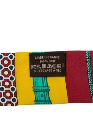 Hermès 2010-2026 Clic Clac Modern Cannage Silk Twilly Scarf Scarves - Red