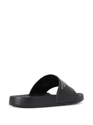 Emporio Armani Logo-print Slides - Blue