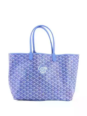 Goyard Saint Louis Reversible Coated Canvas And Printed Canvas Pm Tote Bag - Blue