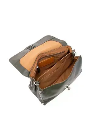 ZANELLATO Small Postina® Daily Stud-embellished Calf Leather Shoulder Bag