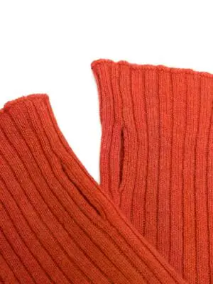 C.T.PLAGE Ribbed-knit Fingerless Gloves