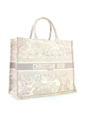 Dior Book Embroidered Canvas Large Tote Bag