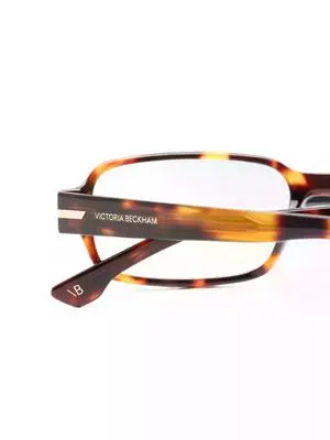 Victoria Beckham Tortoiseshell-effect Rectangle-frame Glasses