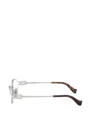 Miu Miu Oval-frame Glasses - Silver