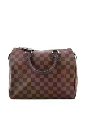 LOUIS VUITTON Speedy Handbag Damier 25 Satchel - Brown