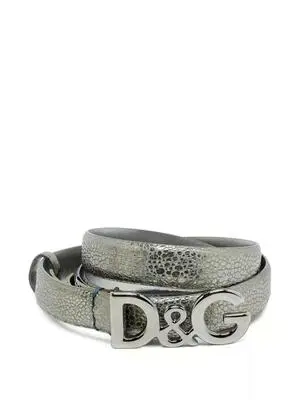 Dolce & Gabbana Logo Plaque Belt - Silver