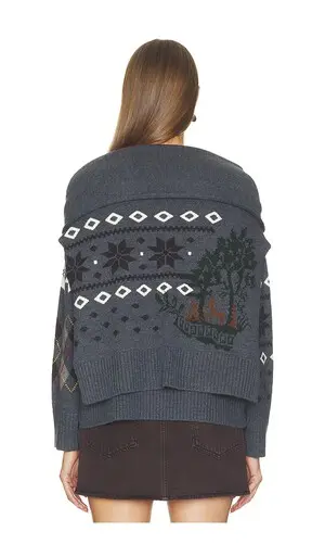 Monse Mixed Fair Isle Crew Neck Sweater With Scarf In . Also
