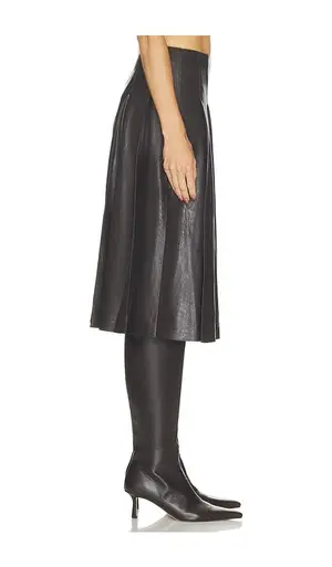 Commando Faux Leather Pleated Midi Skirt In . Also
