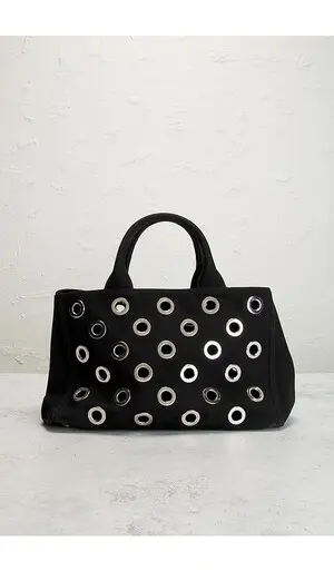 FWRD RENEW Prada Grommet Canapa Tote Bag