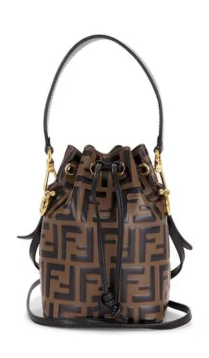 FWRD RENEW Fendi Vitello Liberty F Is Fendi Mini Mon Tresor Bucket Bag - Brown