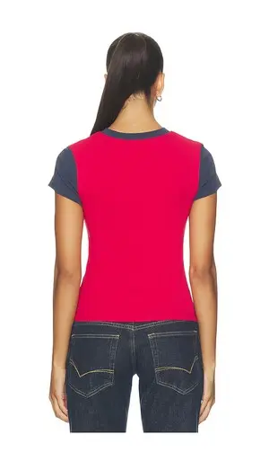 Frankies Bikinis Eva Cotton Ribbed Tee Shirt In . Also