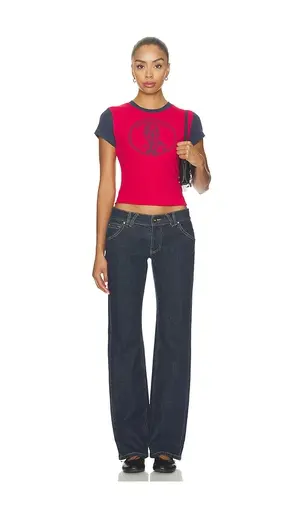 Frankies Bikinis Eva Cotton Ribbed Tee Shirt In . Also