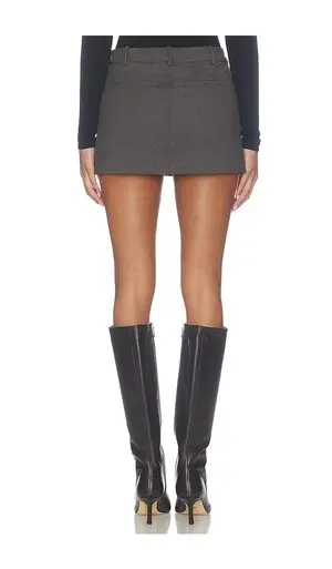 Good American The Trouser Mini Skirt In Charcoal Mini Houndstooth In . Also