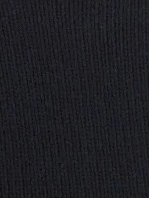 TWINSET Slim Fit Floral Detail Wool Blend Knit Mini Dress - Black