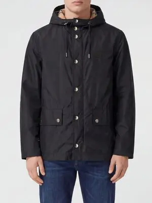 Burberry Technical Fabric Windbreaker Jacket With Hood And Zip Closure