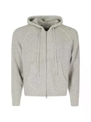 DUNST Ribbed-knit Zip-up Cardigan