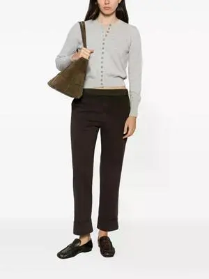 Alpha Studio Button-up Crew-neck Cardigan
