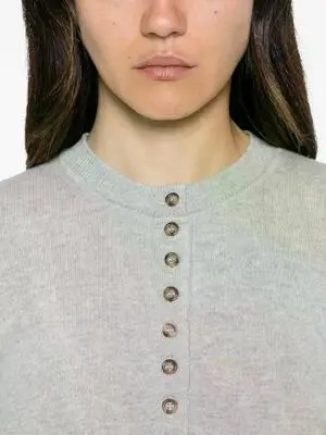 Alpha Studio Button-up Crew-neck Cardigan